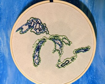 GREAT Lakes/michigan Design for Machine Embroidery 5x7 in Popular ...