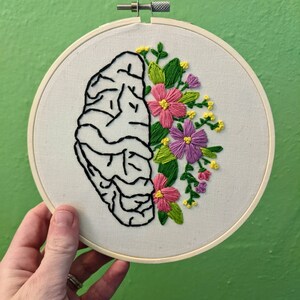 Anatomical Floral Heart, Lungs, and Brain Embroidery - Etsy