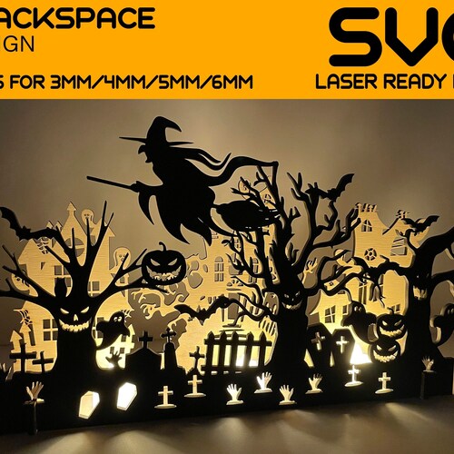 Halloween Sign. Laser Cut Files SVG PDF CDR Digital Product - Etsy