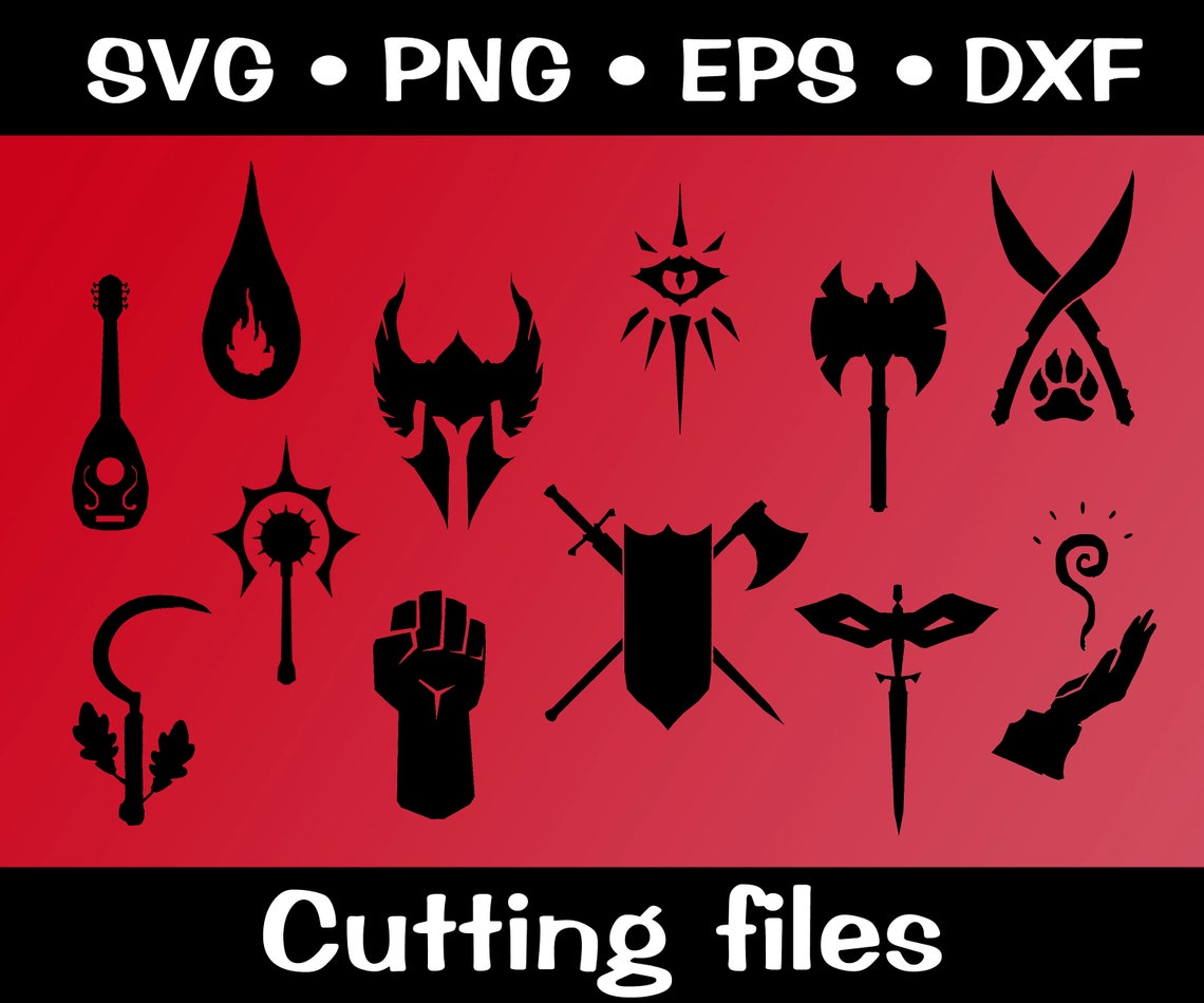 Dnd Classes/ Dungeons and Dragons Vector/ Dnd Vector Clip Art/ Dungeon ...