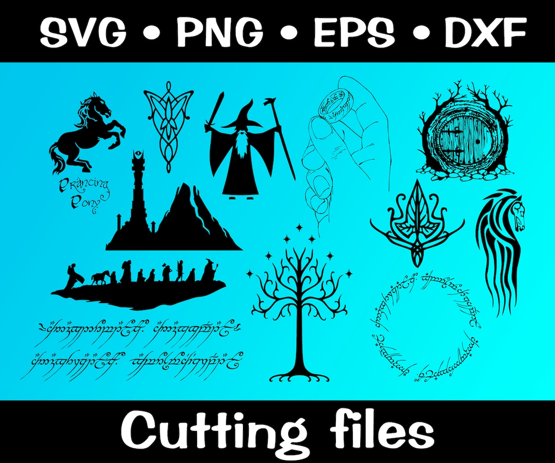 12 Vectors/ LOTR Set/ Hobbit Hole Vector/ Frodo Gandalf Design - Etsy
