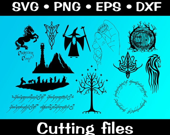 12 Vectors/ LOTR Set/ Hobbit Hole Vector/ Frodo Gandalf Design - Etsy