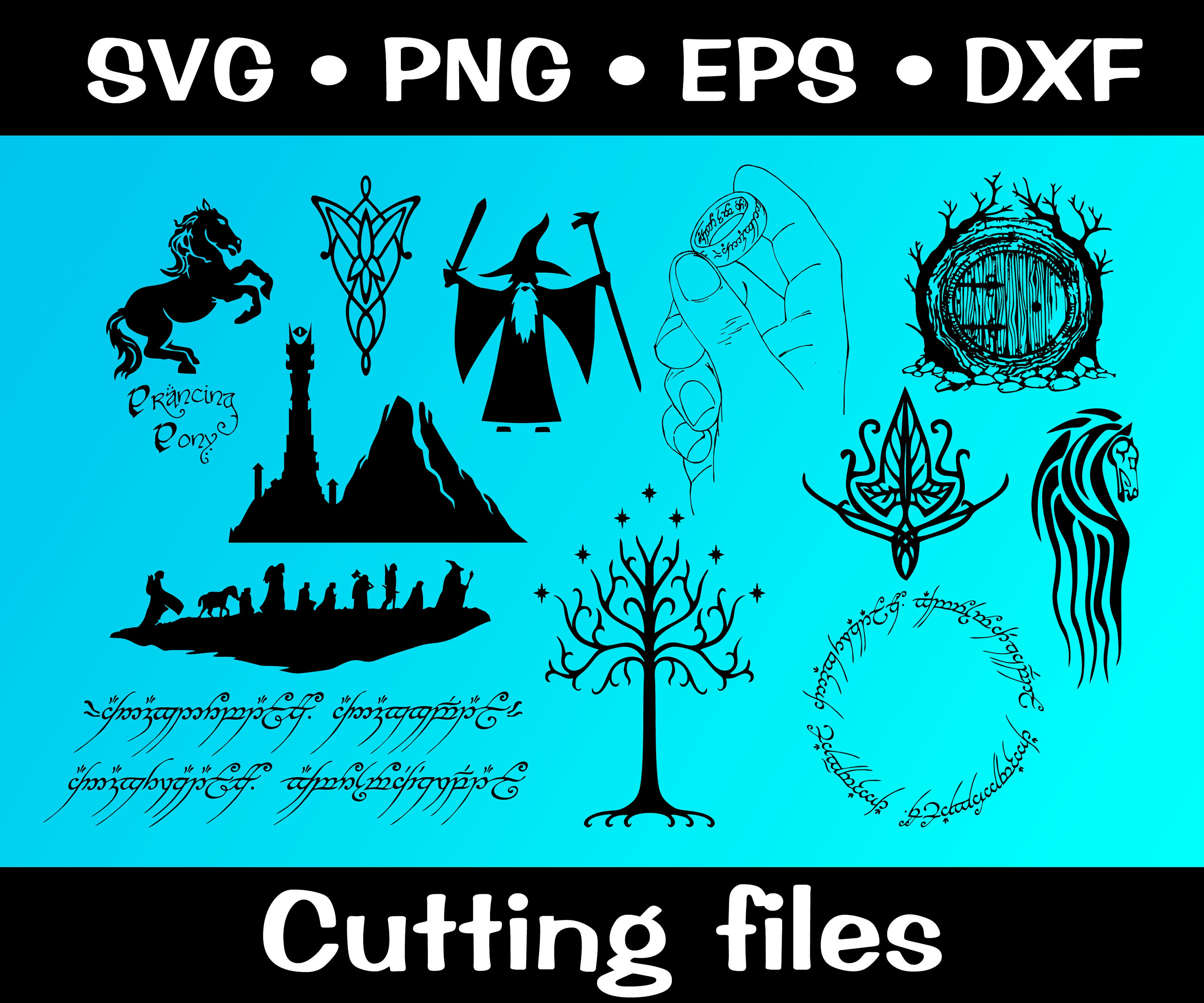 12 Vectors/ LOTR Set/ Hobbit Hole Vector/ Frodo Gandalf Design - Etsy