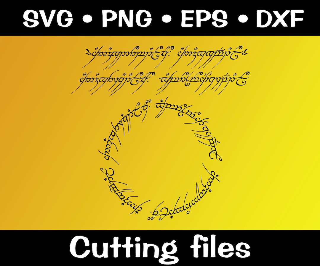 One Ring Vector/ One Ring Clip Art/ LOTR Frodo Gandalf Design SVG ...