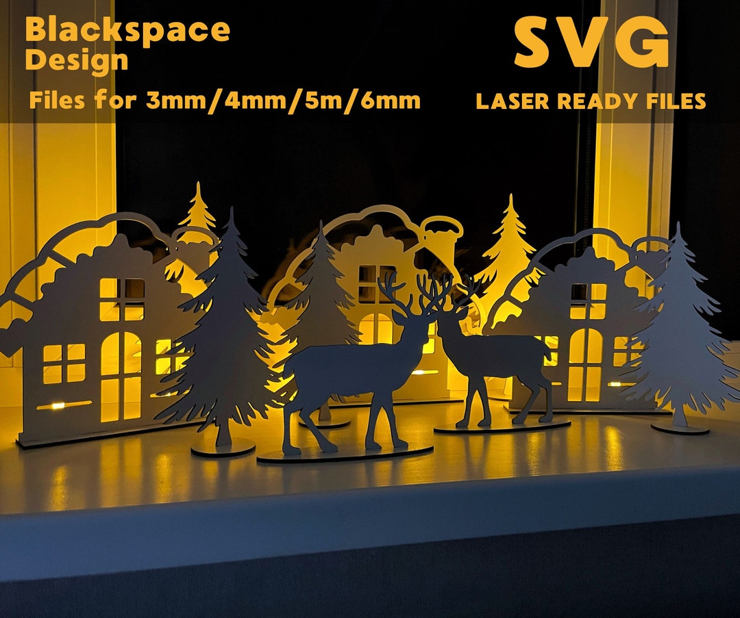 Christmas Light Decorations SVG/ Christmas Village Mantel Garland SVG ...