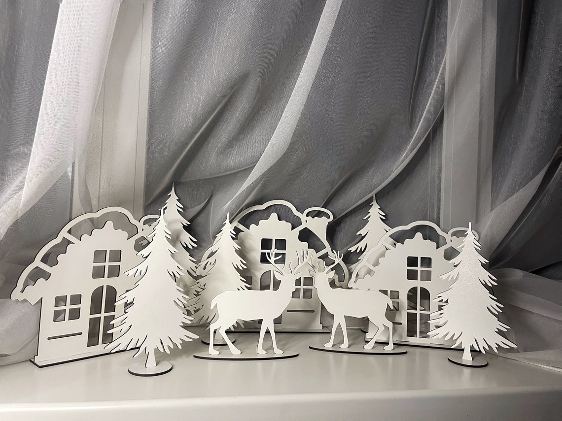 Christmas Light Decorations SVG/ Christmas Village Mantel - Etsy