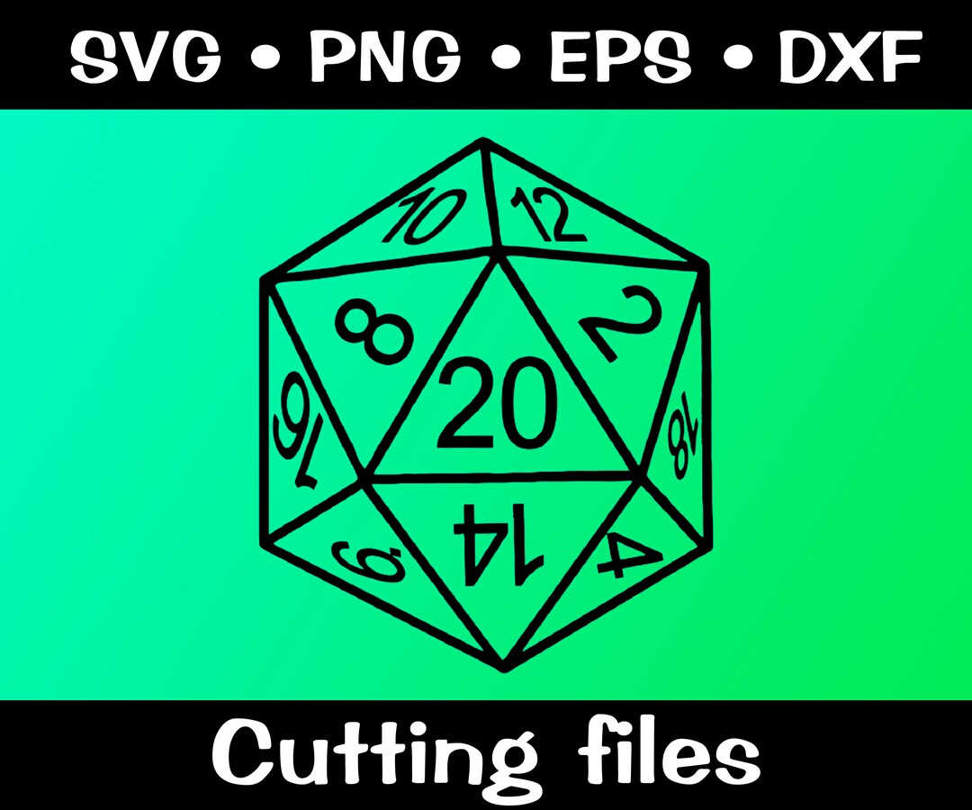 D20 Dice/ Digital Download/ D20 Dice Isometric SVG/ Dnd Dice/ Dungeons ...