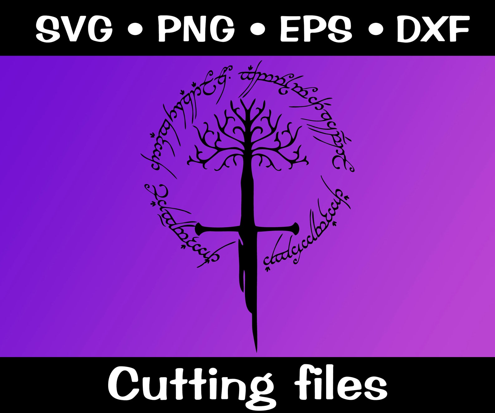 One Ring With Tree of Gondor Vector/ One Ring Clip Art/ LOTR Frodo ...