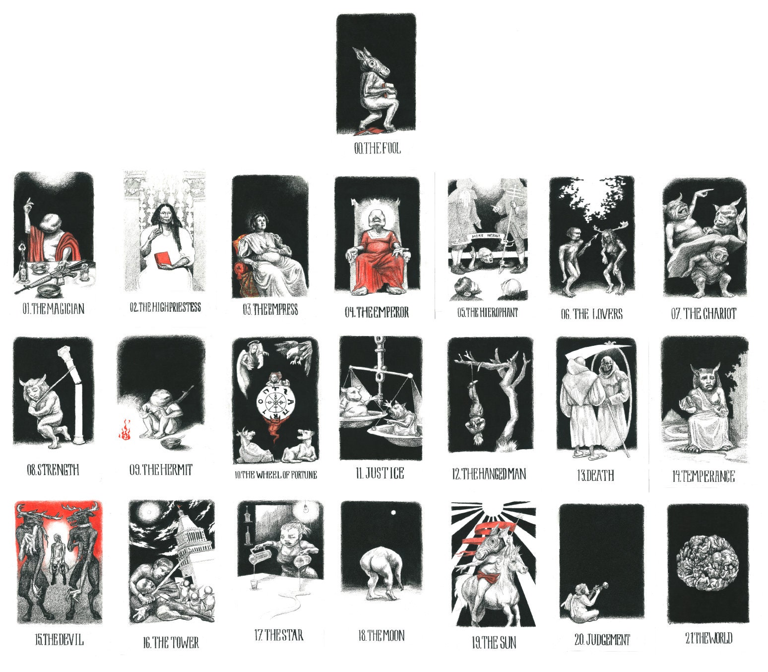 Red Arcana Tarot Deck - Etsy