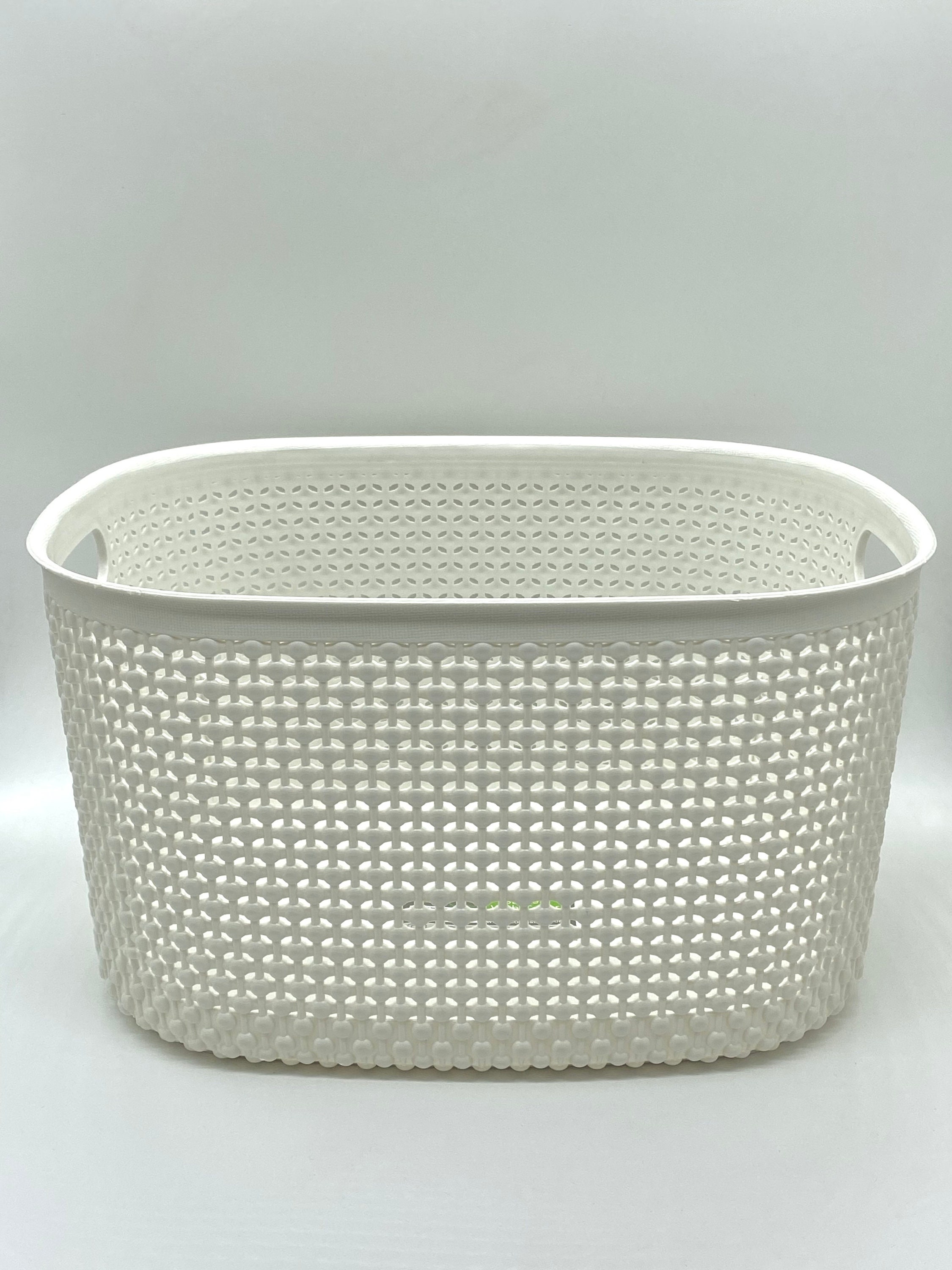 Eco Set Of 4 Plastic Weaved Storage Baskets With Lids Shelf Storage