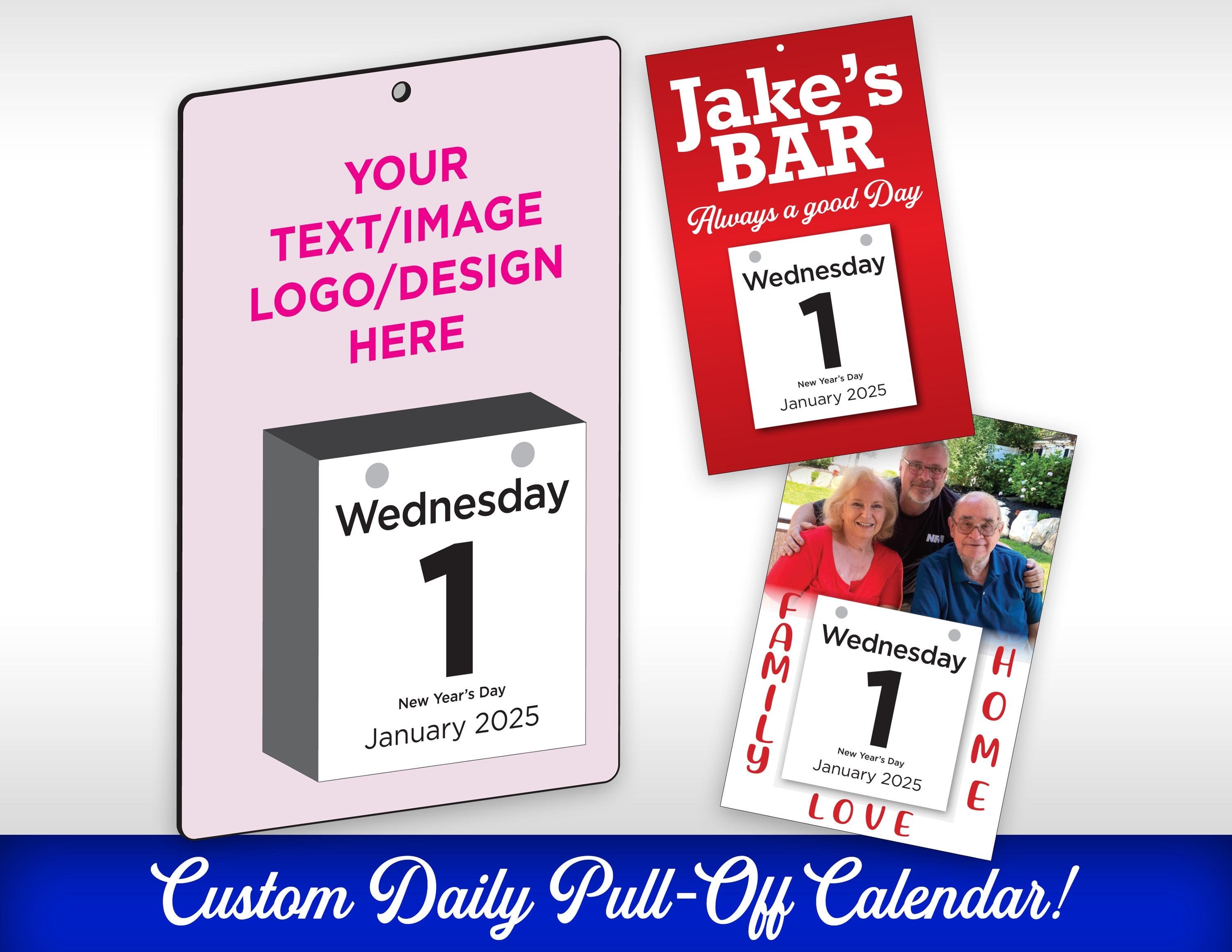 Custom Daily Pull off Calendar - Etsy