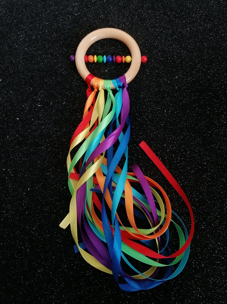 XL Dance Ring With Satin Ribbons / Hand Kite / Colorful - Etsy