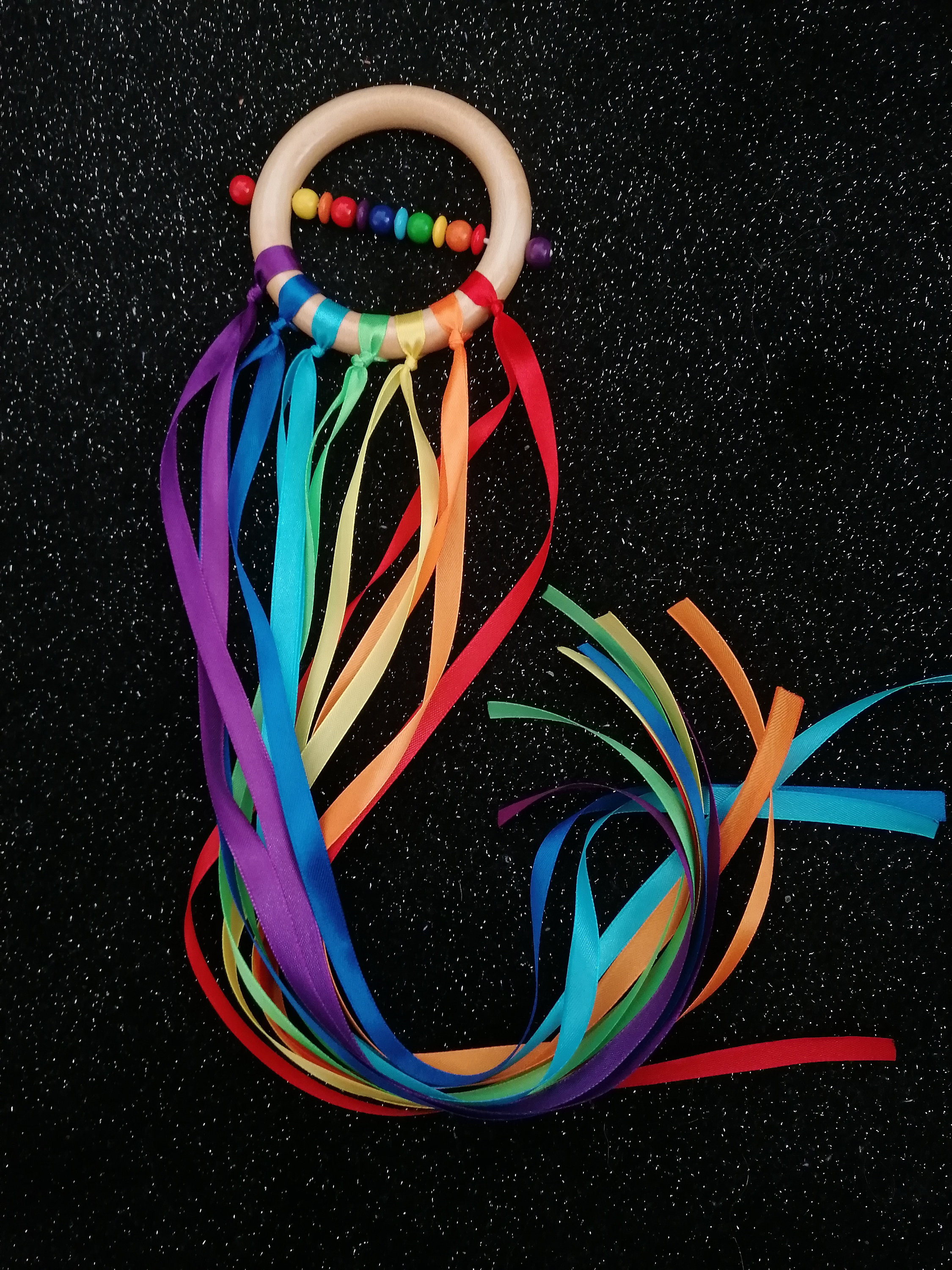 XL Dance Ring With Satin Ribbons / Hand Kite / Colorful - Etsy UK