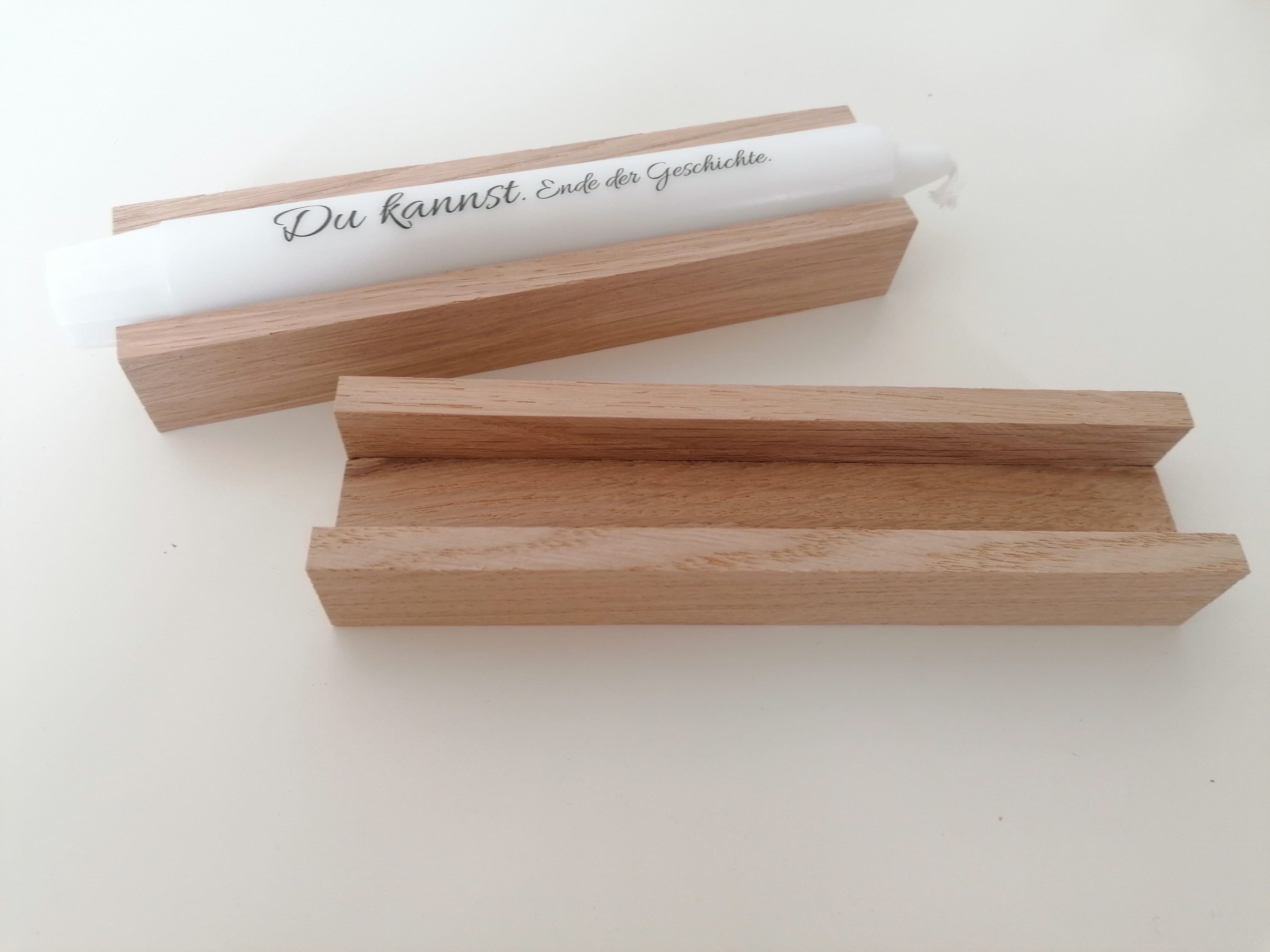 Kerzenverpackung Holz für Stabkerzen 1er, 2er, 3er Rohling ...