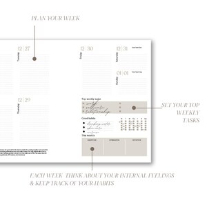 Weekly Planner 2025 Inserts, A5 Ring Planner Inserts, Goal Planner, Meditations, Time Techniques ...