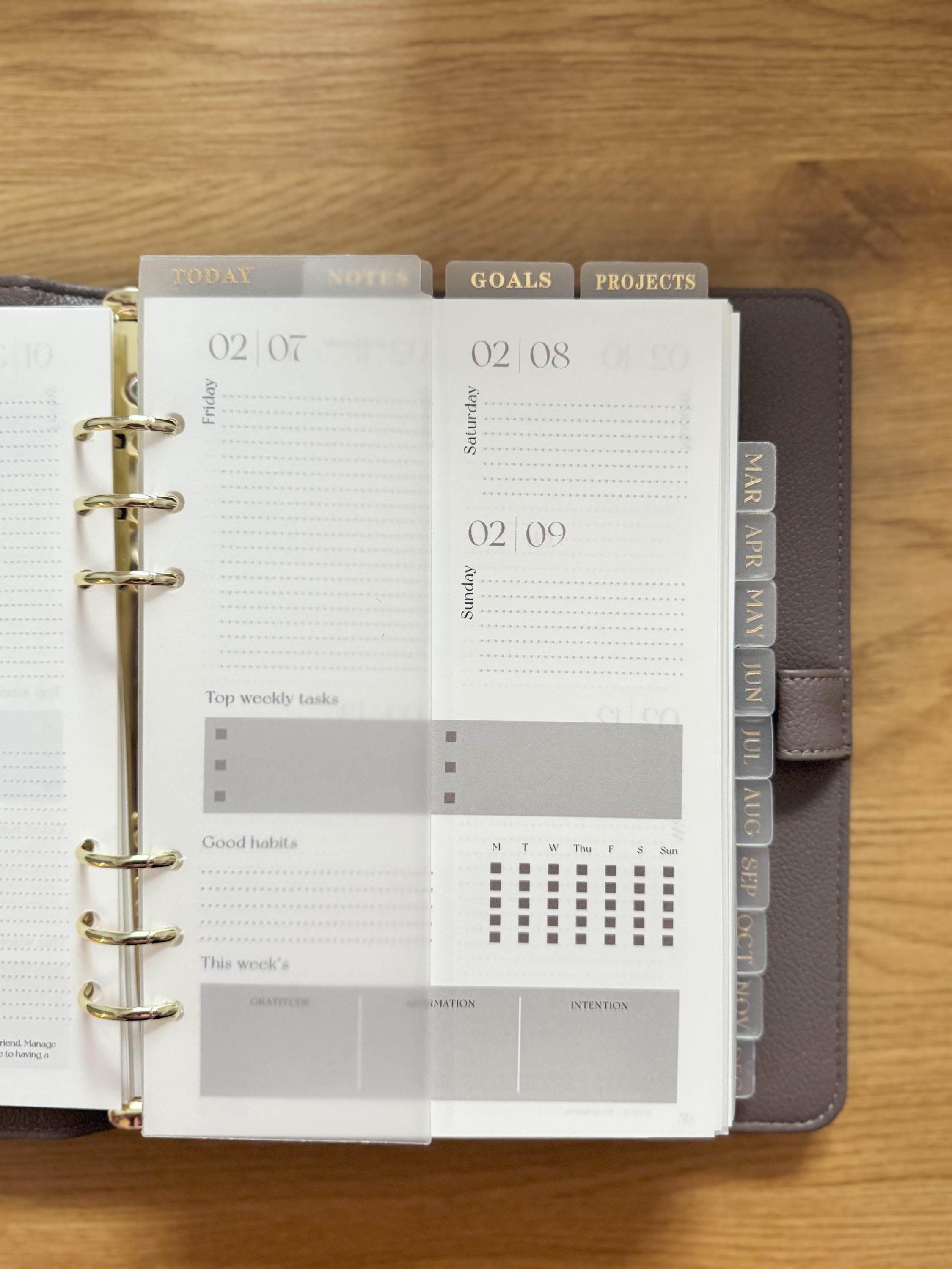 Notes Dividers for Ring Binder Planner – Tabbed Planner Inserts ...