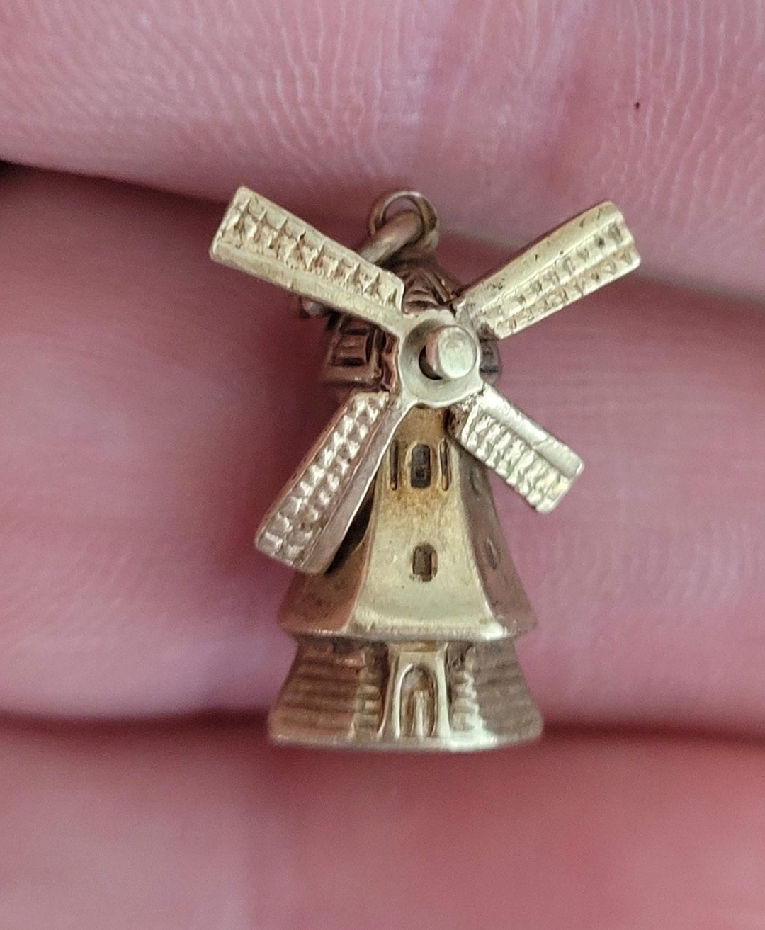 Real Gold Windmill Charm Stamped 333 - Etsy