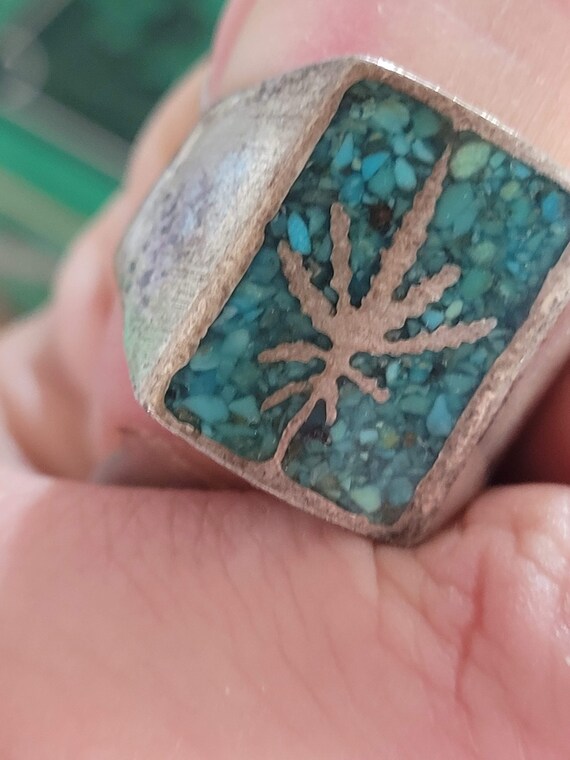 Vintage sterling silver leaf - Gem