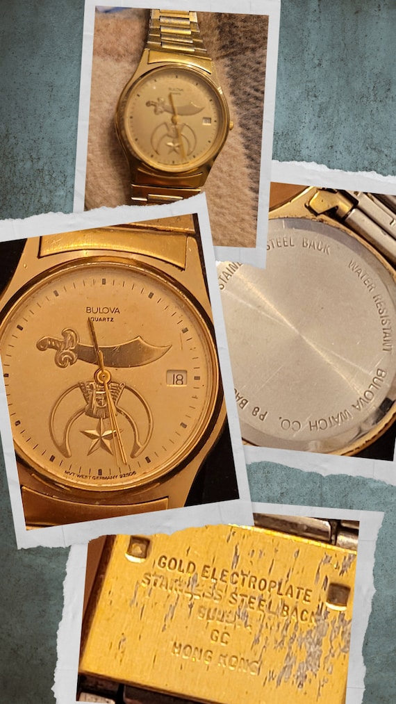 Gold Bulova Men’s Watch Masonry Masonic Lodge Alee Sh… - Gem