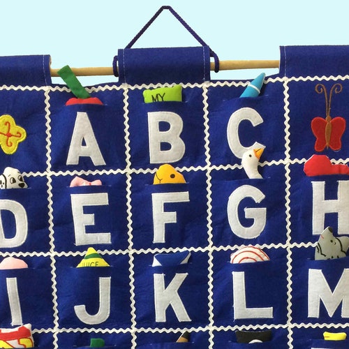 ABC Alphabet Wall Hanging BLUE Educational Chart Toddler - Etsy