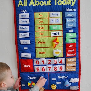 All About Today Kids Cloth Calendar by Pockets of Learning ...