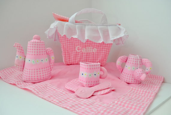 Plush tea set store