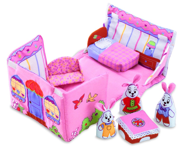 Personalized Fabric Bunny House Soft Play Set for Toddlers | Etsy