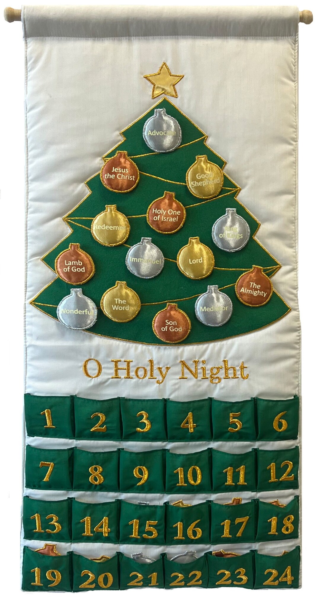 Names of Jesus Cloth Advent Calendar - Christian Family & Kids Fabric ...
