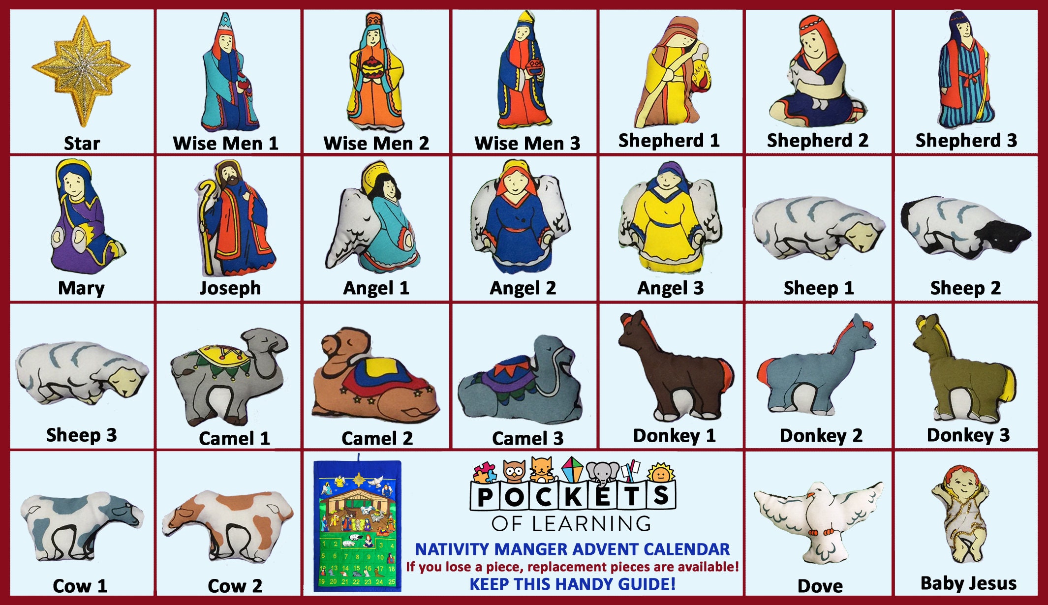 Personalized Cloth Nativity Manger Advent Calendar Fabric | Etsy