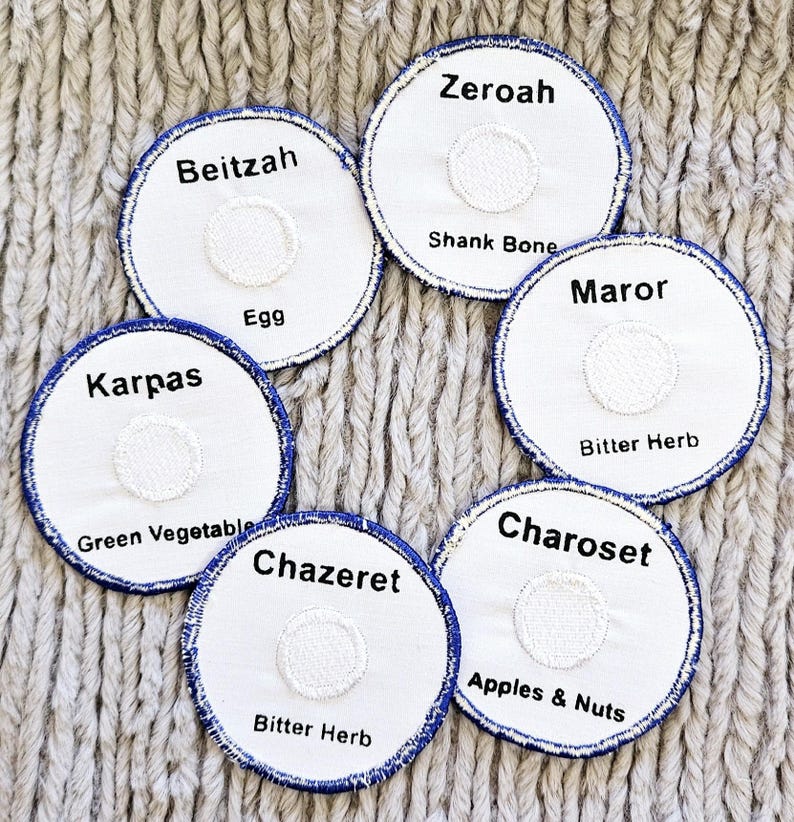 Jewish Passover Seder Plate Fabric Family & Kids Wall Hanging by ...