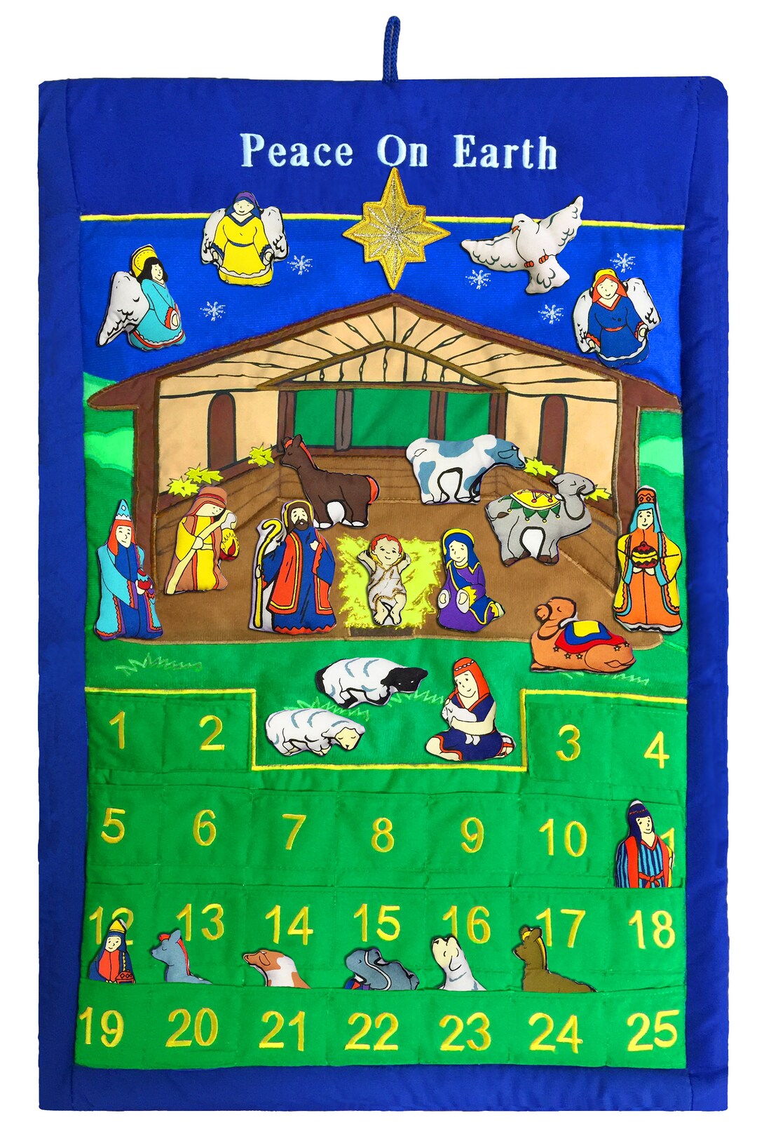 Nativity Manger Advent Calendar- Fabric Christian Christmas Countdown ...