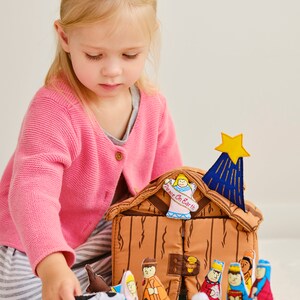 Christmas Nativity Manger Holiday Creche Jesus Soft Fabric Play Set ...