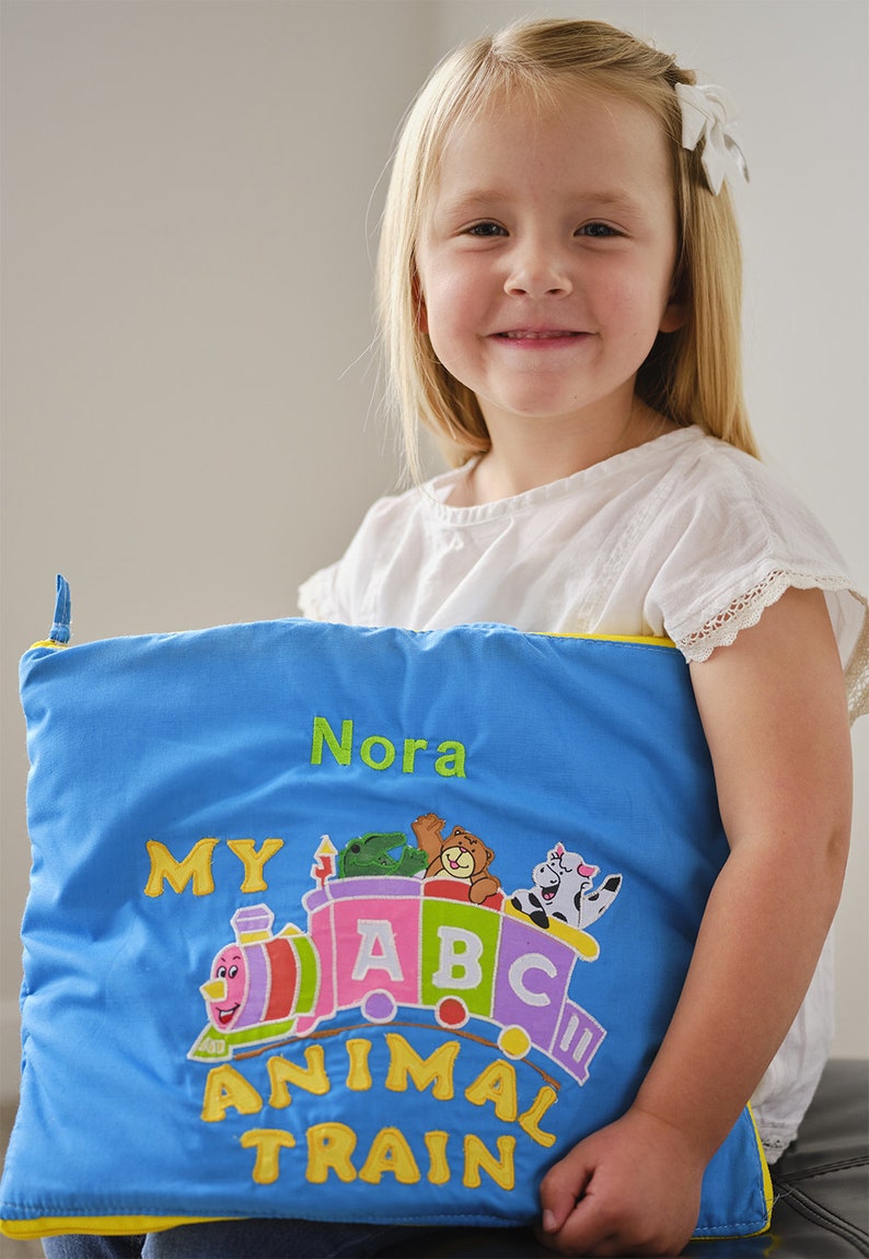 Personalized My ABC Animal Train Travel Bag Activity Busy | Etsy