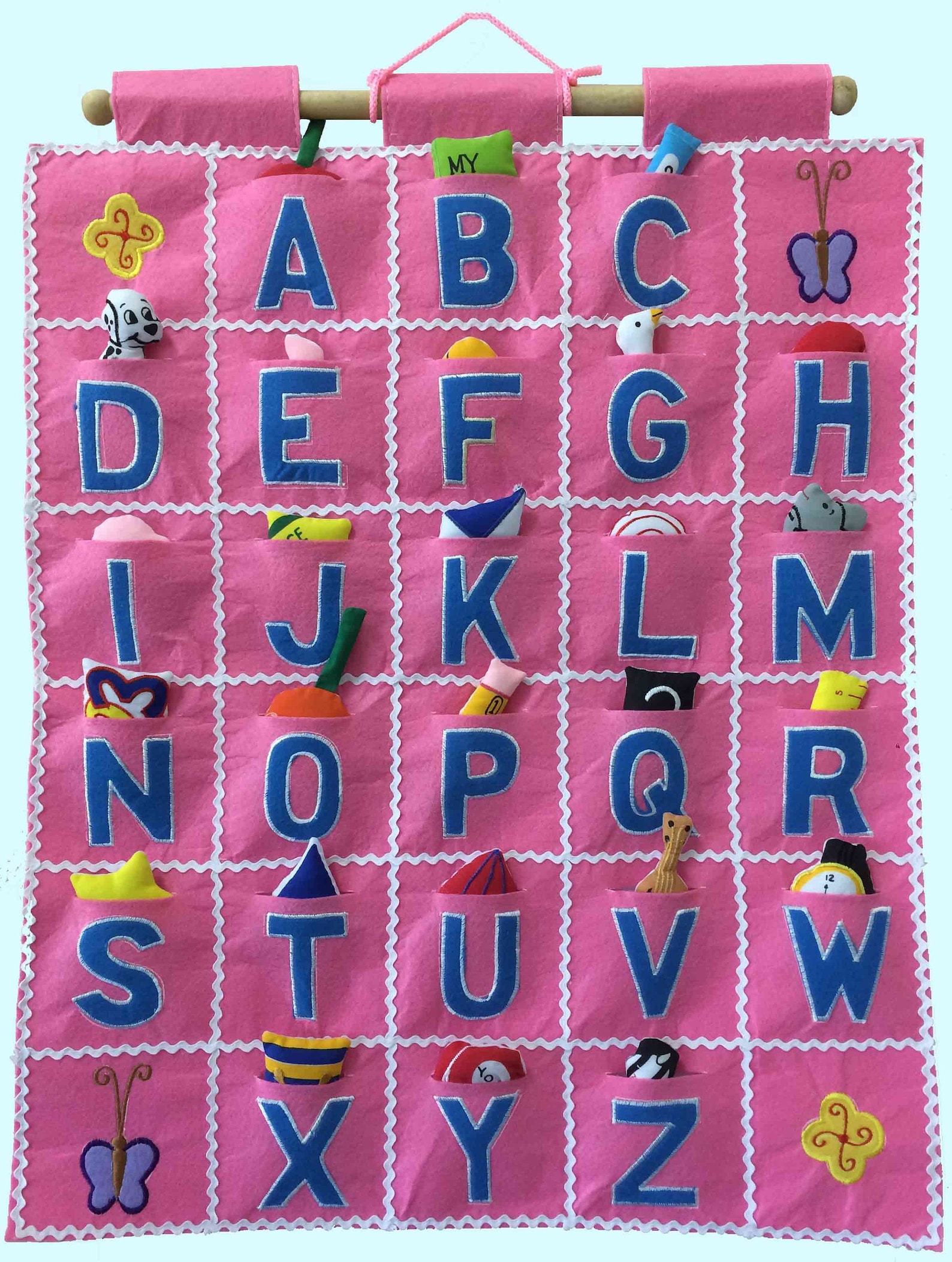 ABC Alphabet Wall Hanging PINK Educational Chart Toddler | Etsy