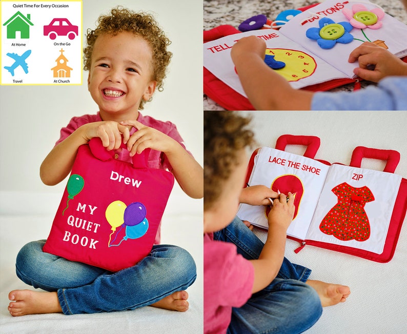 Personalized My Quiet Book Cloth Montessori Baby Toddler Interactive ...