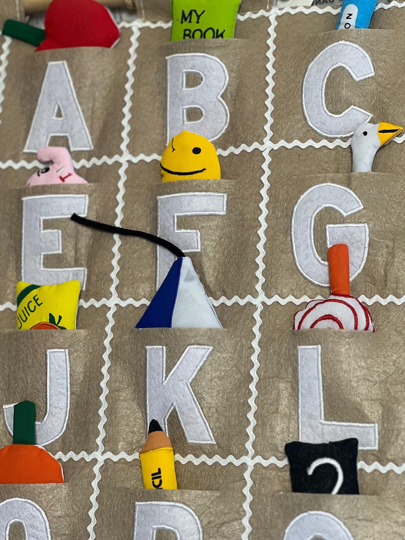 ABC Alphabet Wall Hanging (tan) Early Education Chart for Toddler ...