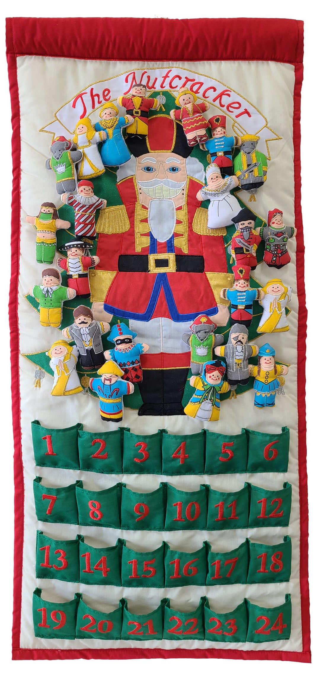Nutcracker Fabric Advent Calendar, Classic Design Christmas Family ...