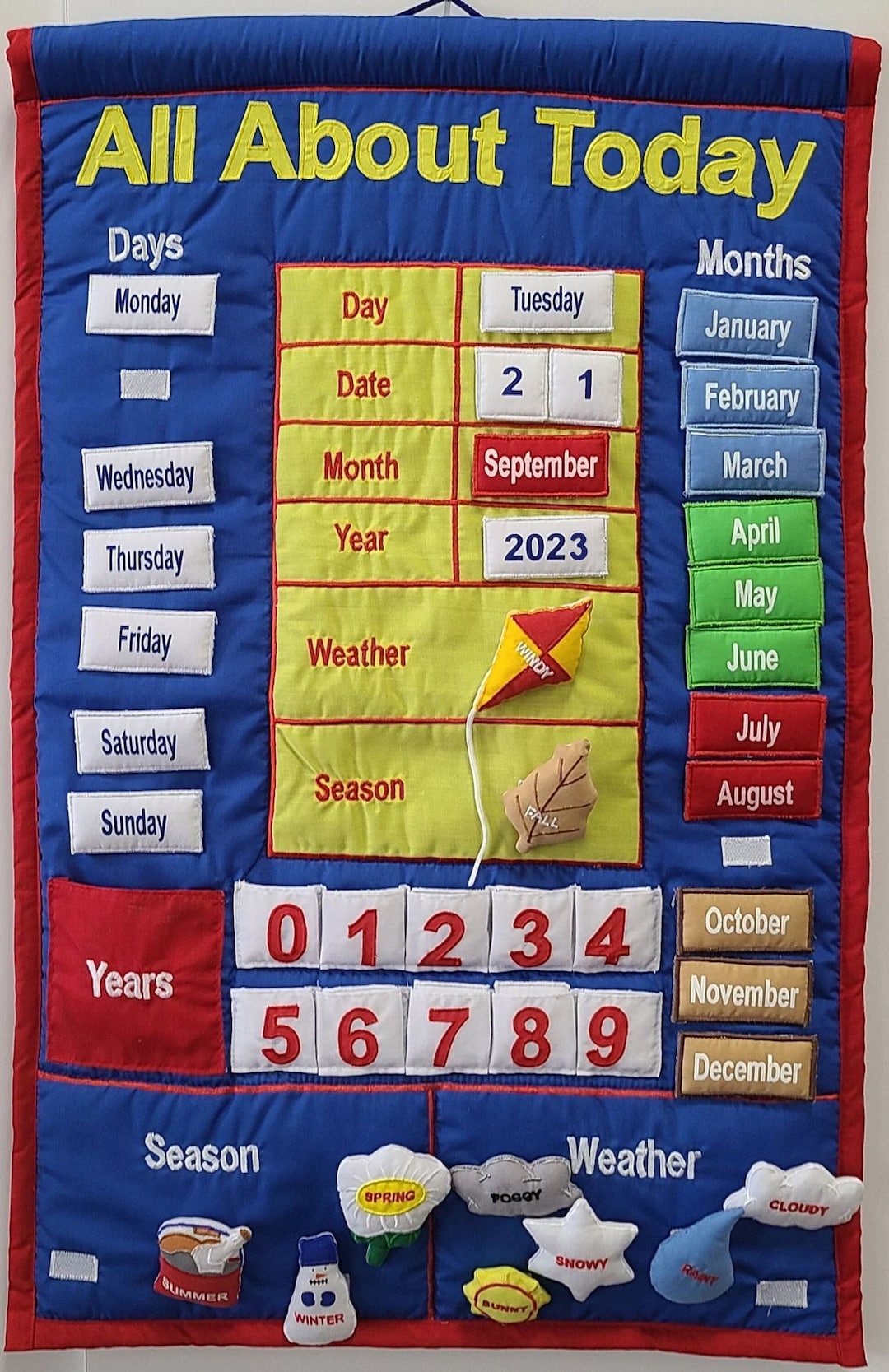 All About Today Kids Cloth Calendar by Pockets of Learning ...