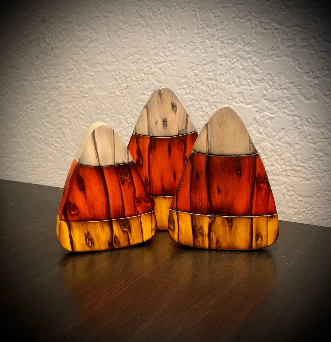 Wooden Candy Corn, Set of 3, Fall Décor, Candy Corn Shelf Sitters, Shou ...
