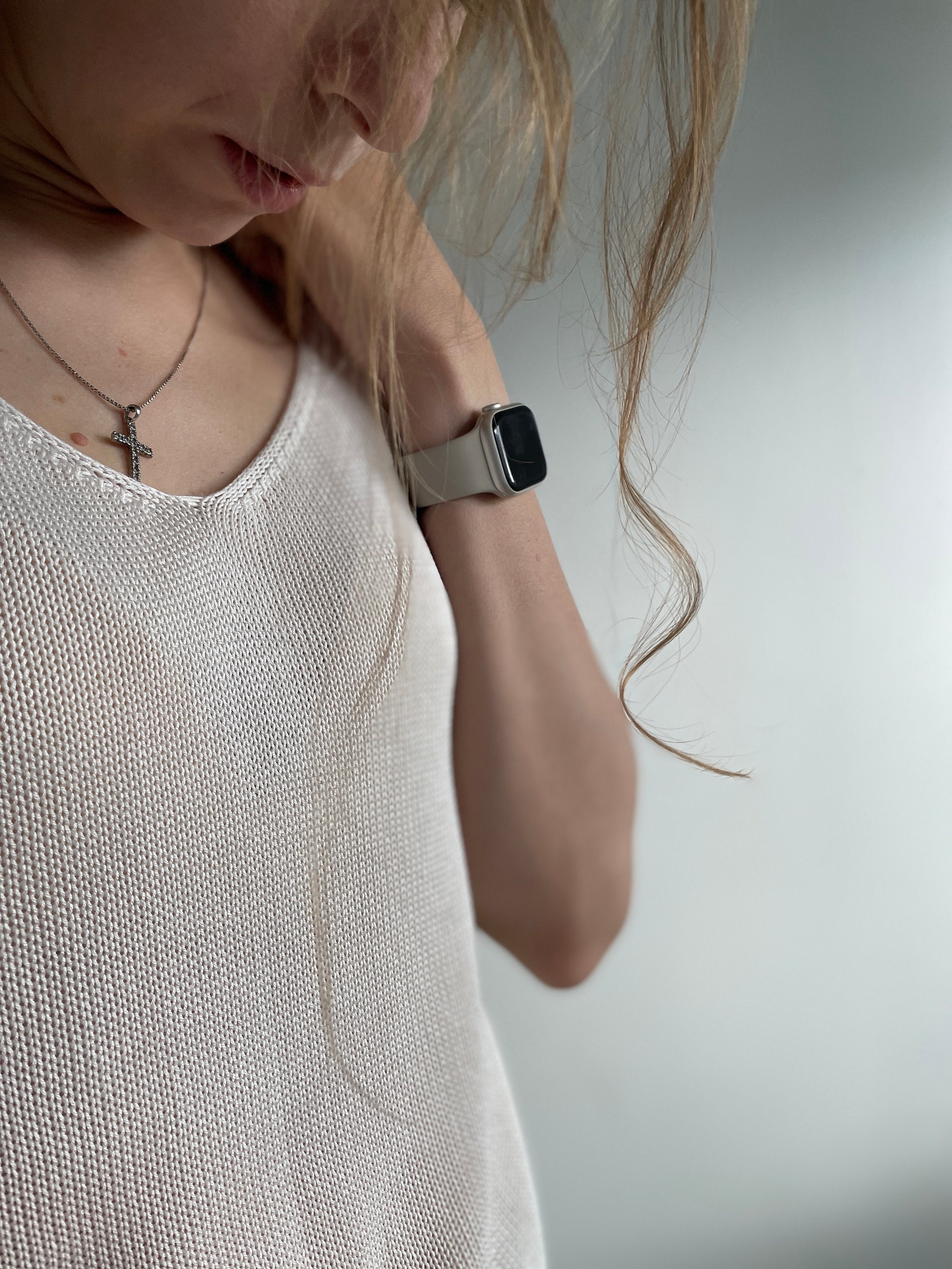 White Silk Knit Top Classic Silk Tank Top Silk Knit Blouse Silk ...