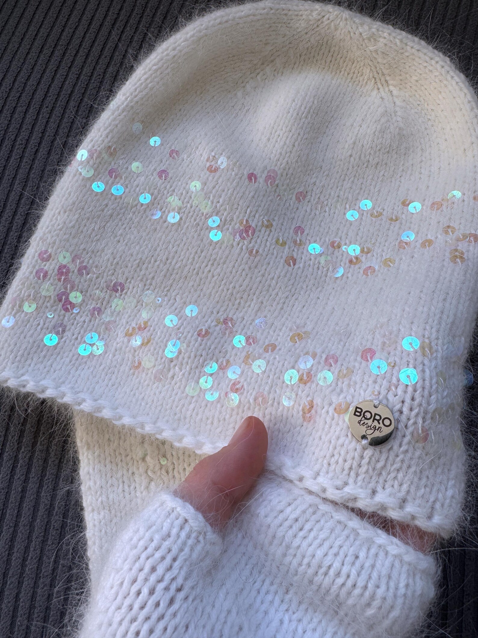 Hand Knitted Fluffy Angora Mittens and Hat Set Angora Hand Warmers ...