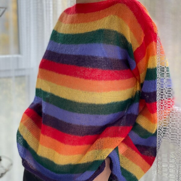 Rainbow Sweater - Etsy