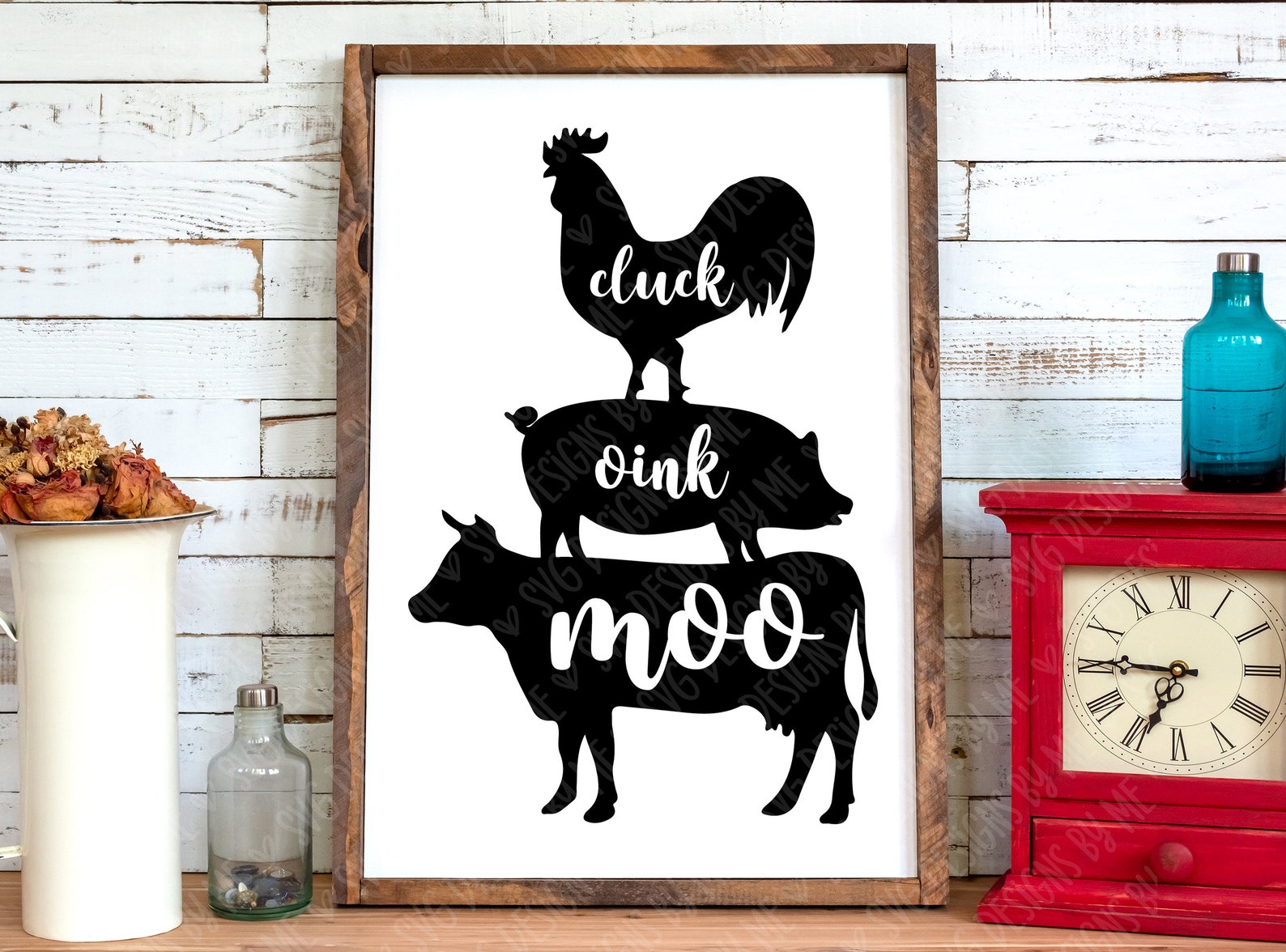 Cluck Oink Moo SVG Farm Animals SVG Stacked Farm Animals - Etsy