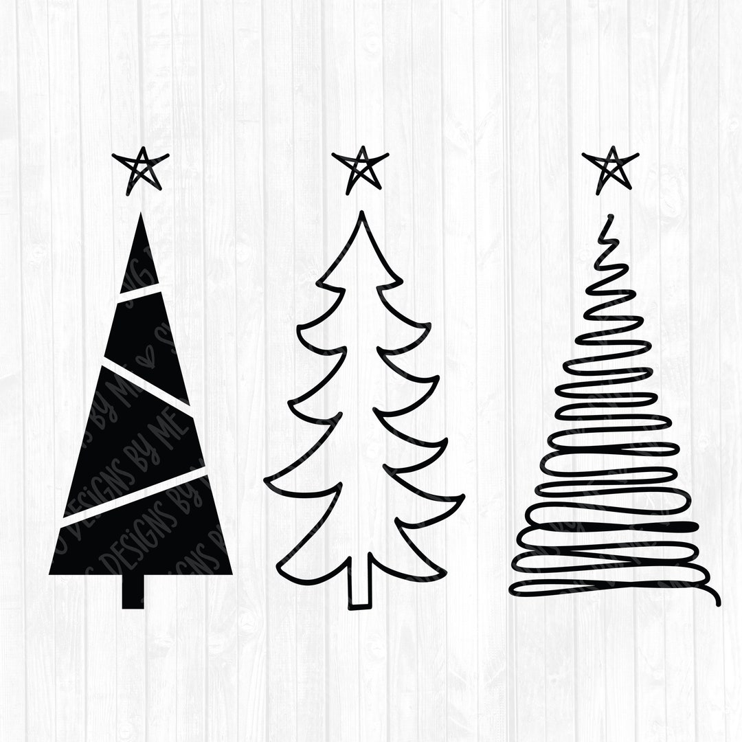 Christmas Tree Svg-merry Christmas Svg-christmas Tree Trio-christmas ...