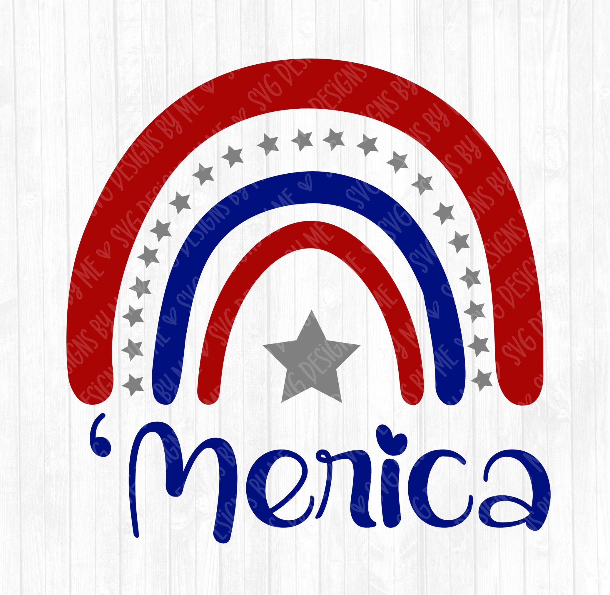 Merica Rainbow SVG 4th of July SVG Indepence Day SVG - Etsy