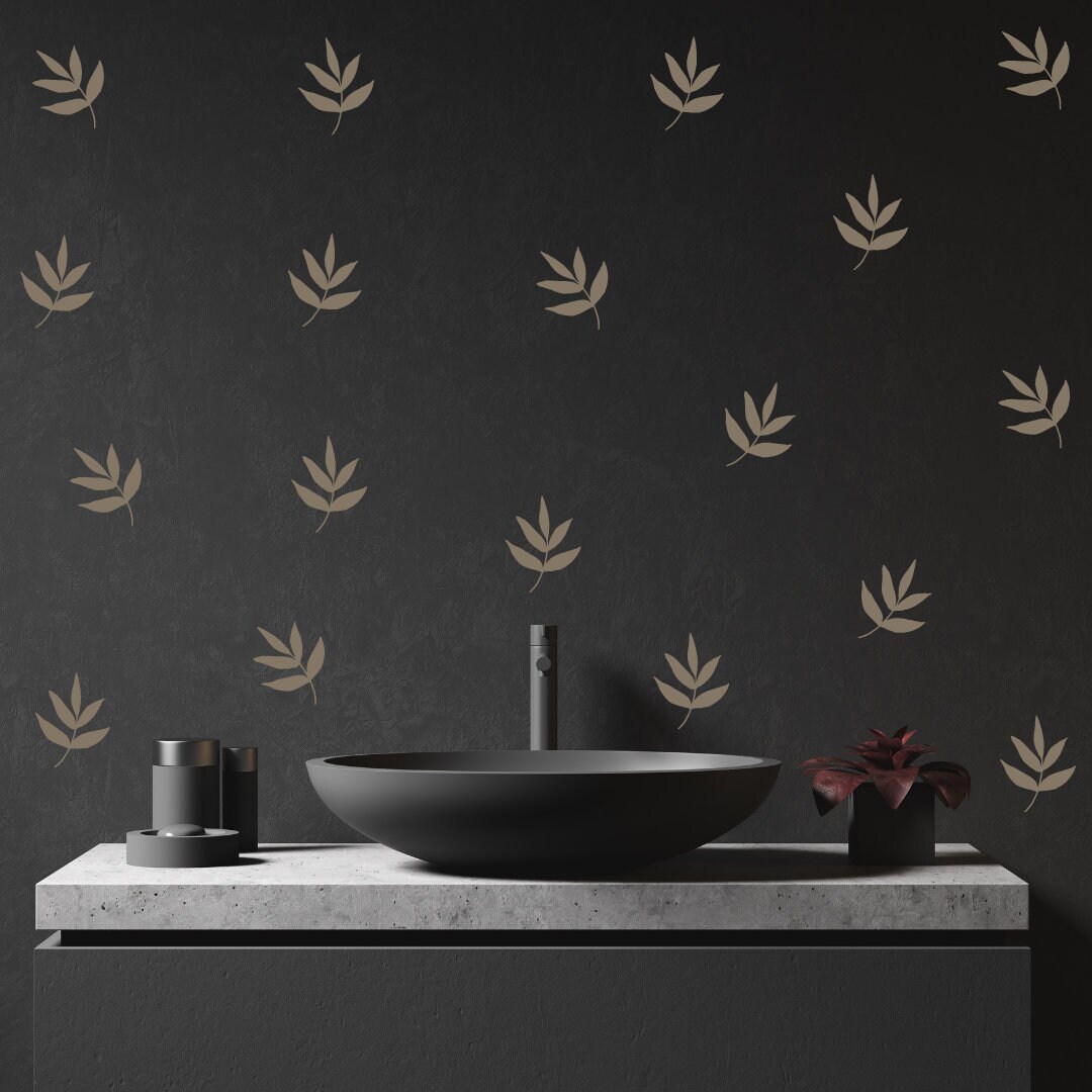 Leaves Fabric Wall Decals, Boho Leaves Decals for Nursery, Retro Leaves ...