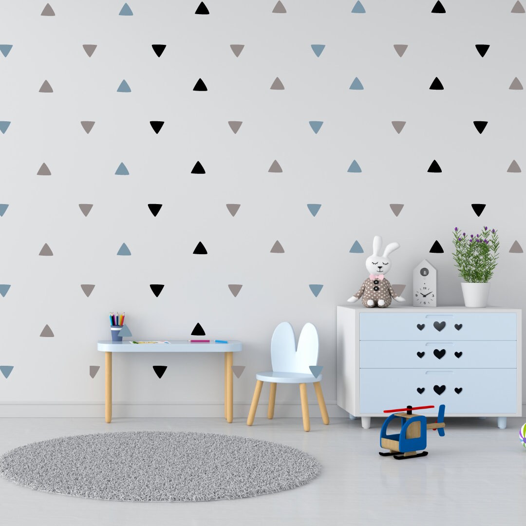 Soft Edge Triangle Wall Decals, Modern Bedroom Decor, Removable Wall ...