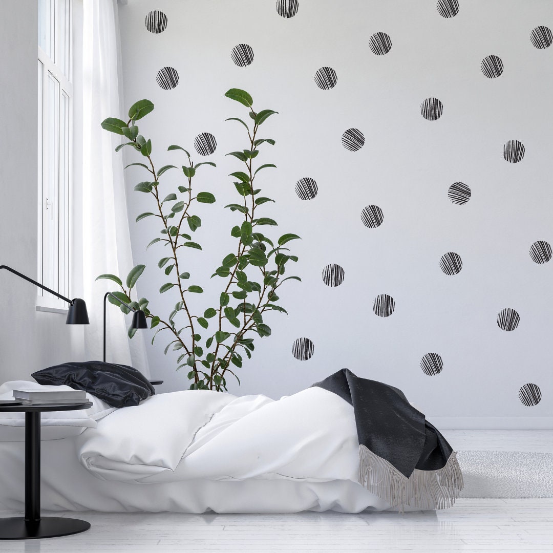 Scribble Dots Wall Decals, Modern Bedroom Decor, Removable Wall ...