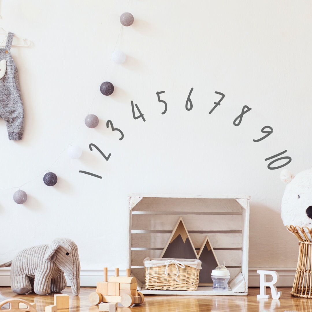 Handwritten Numbers 1-10 Wall Decals, Playroom Decor - Etsy