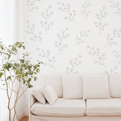 Flowy Leaves Wall Decals Modern Bedroom Decor Removable Wall - Etsy Canada